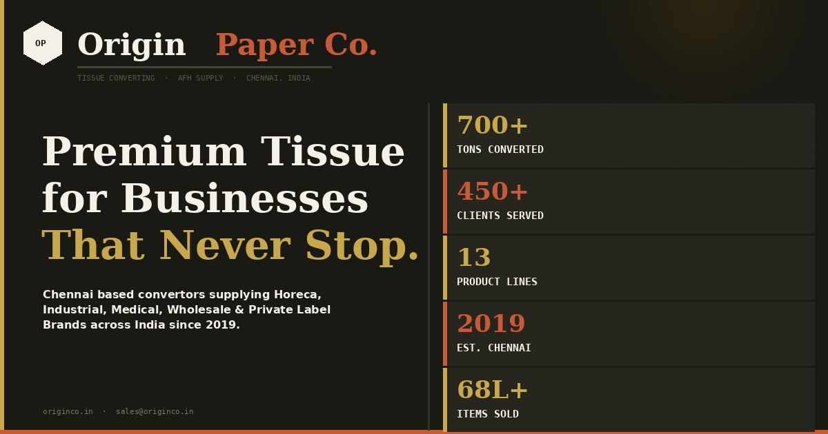 Origin Paper Co. — Tissue Converting & AFH Supply | Chennai, India